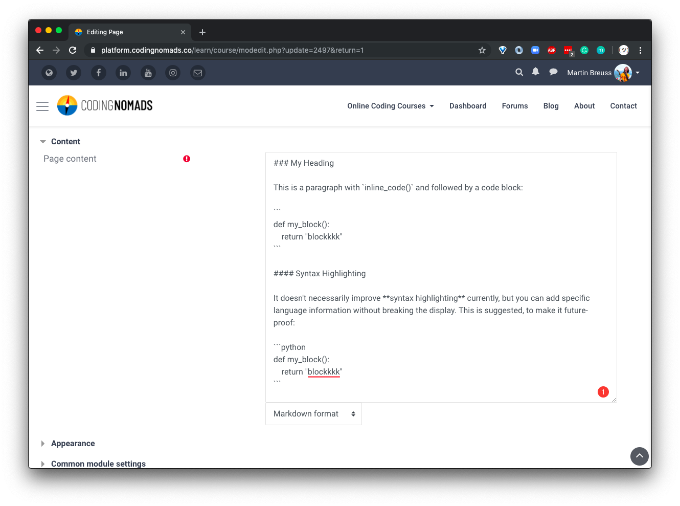 Markdown Course Creation Cn Course Creator Docs